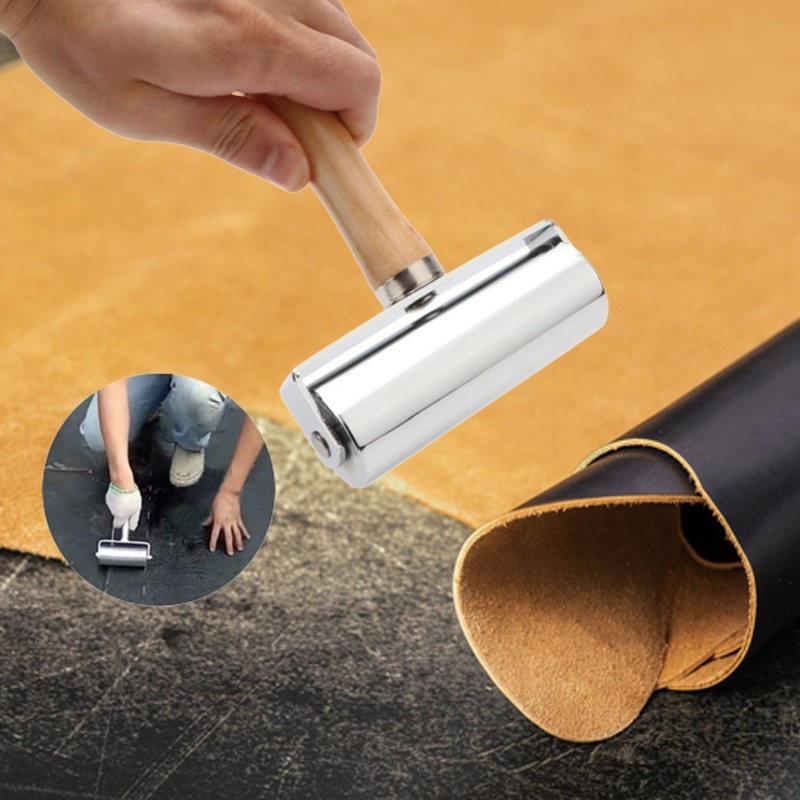 Leather craft Laminating Tool Iron Roller Hand Push Roller Edge Presser ...
