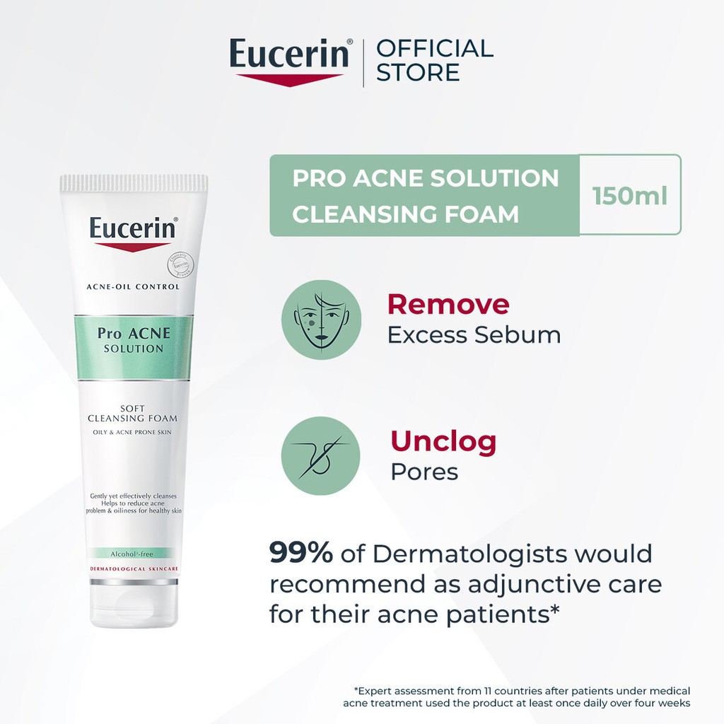 Eucerin ProACNE Solution Cleansing Foam 150G | Cleanser | Acne Prone ...