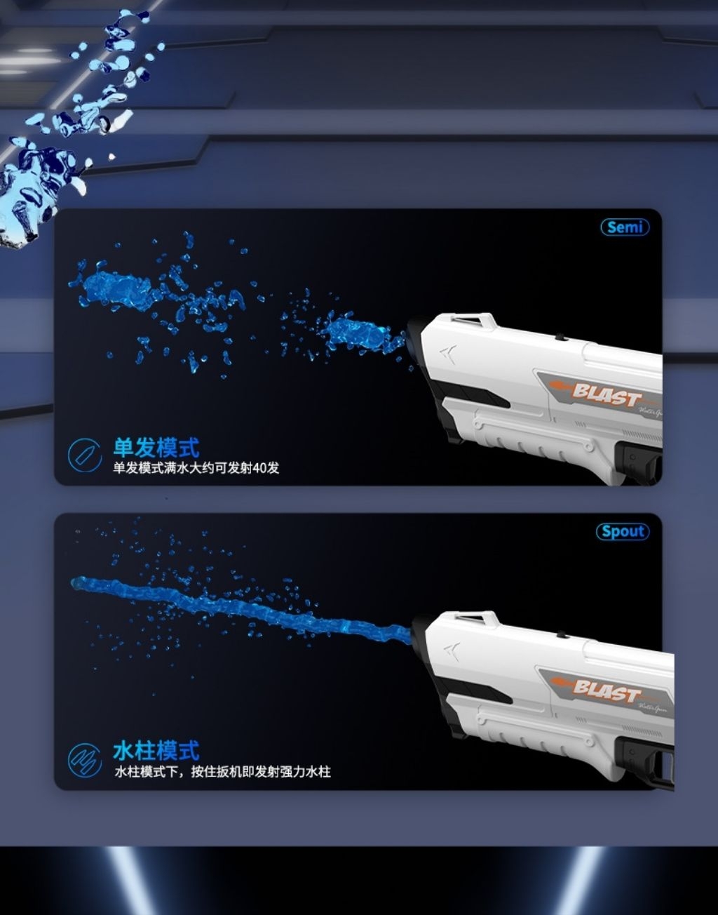 Water Blaster Gun High Pressure Continuous Shooting Air Guns Toys Gun x ...