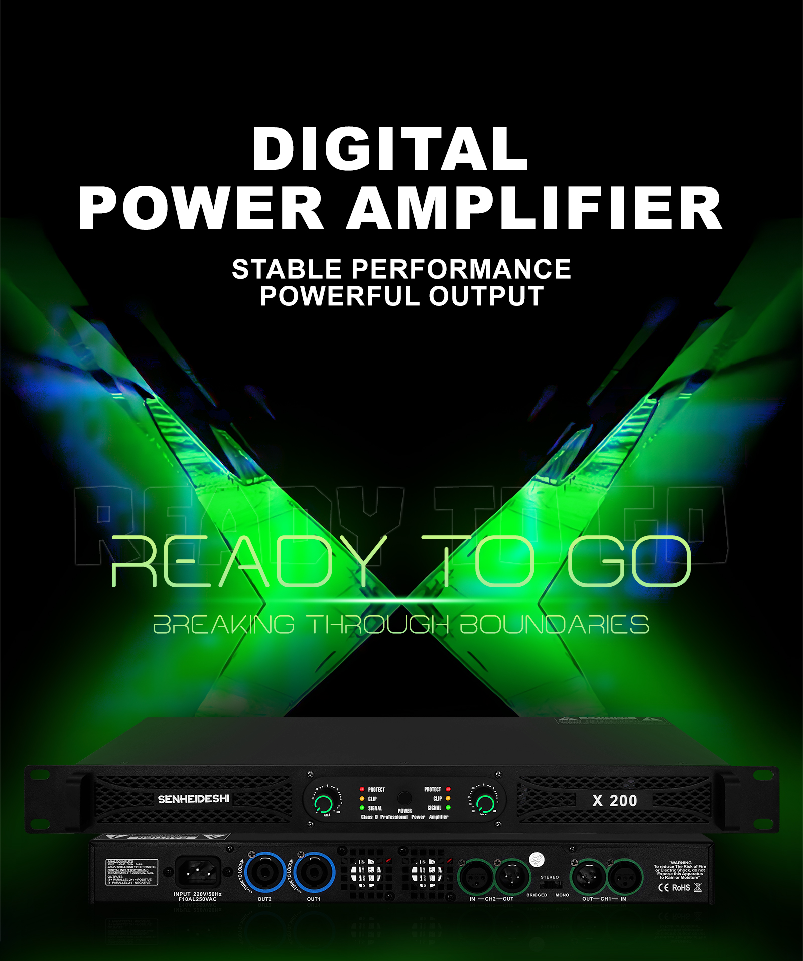 Digital Audio Power Amplifier 2/4 Channels 800 Watt X2X4 D Category ...