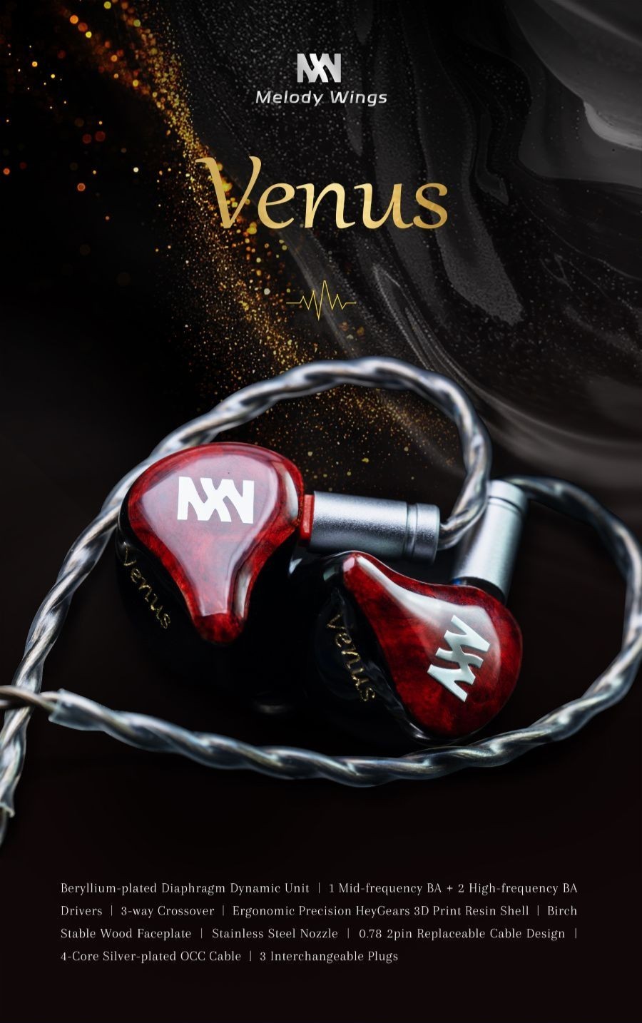 Melody Wings Venus | 10mm Dynamic Driver + 3x BAs In-Ear Monitors | VGP ...