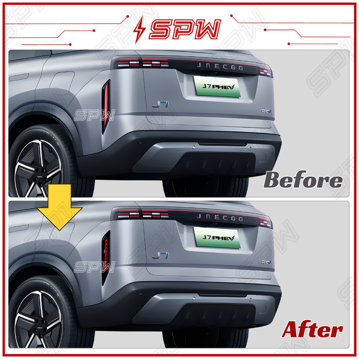 JAECOO J7 Rear Bumper LED Reflector Daylight DRL Dynamic LED Running ...