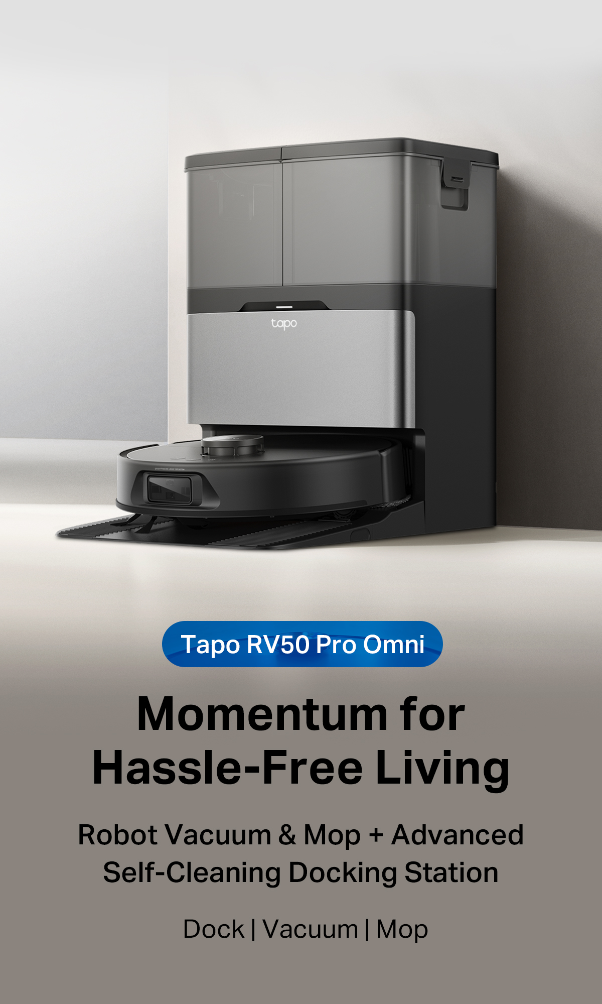 【NEW】TP-Link Tapo RV50 Pro Omni 15000Pa DeepEdge Adaptive Robot Vaccum ...