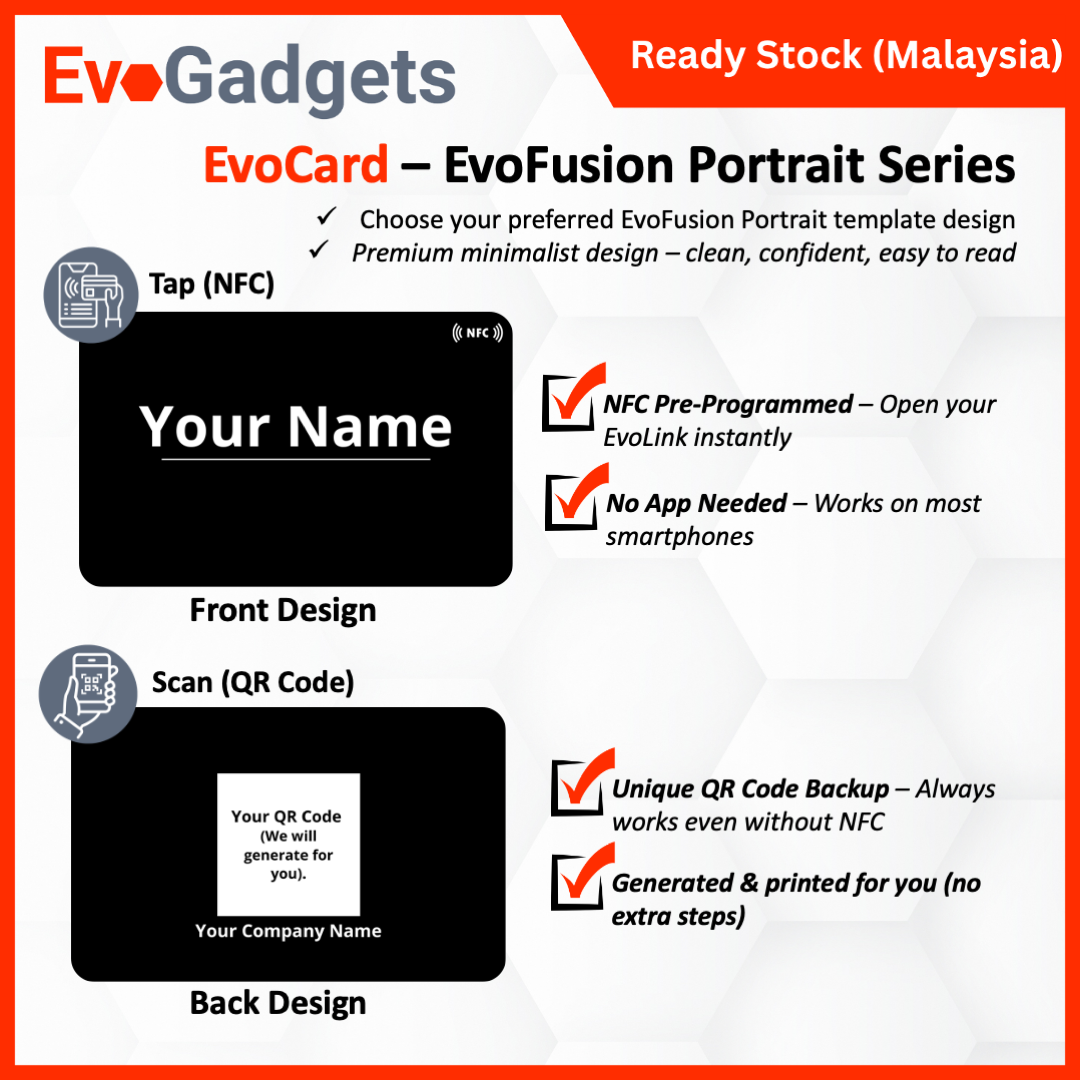 🔥🔥🔥 EvoCardLink | EvoFusion Portrait | NFC Digital Business Card / NFC ...