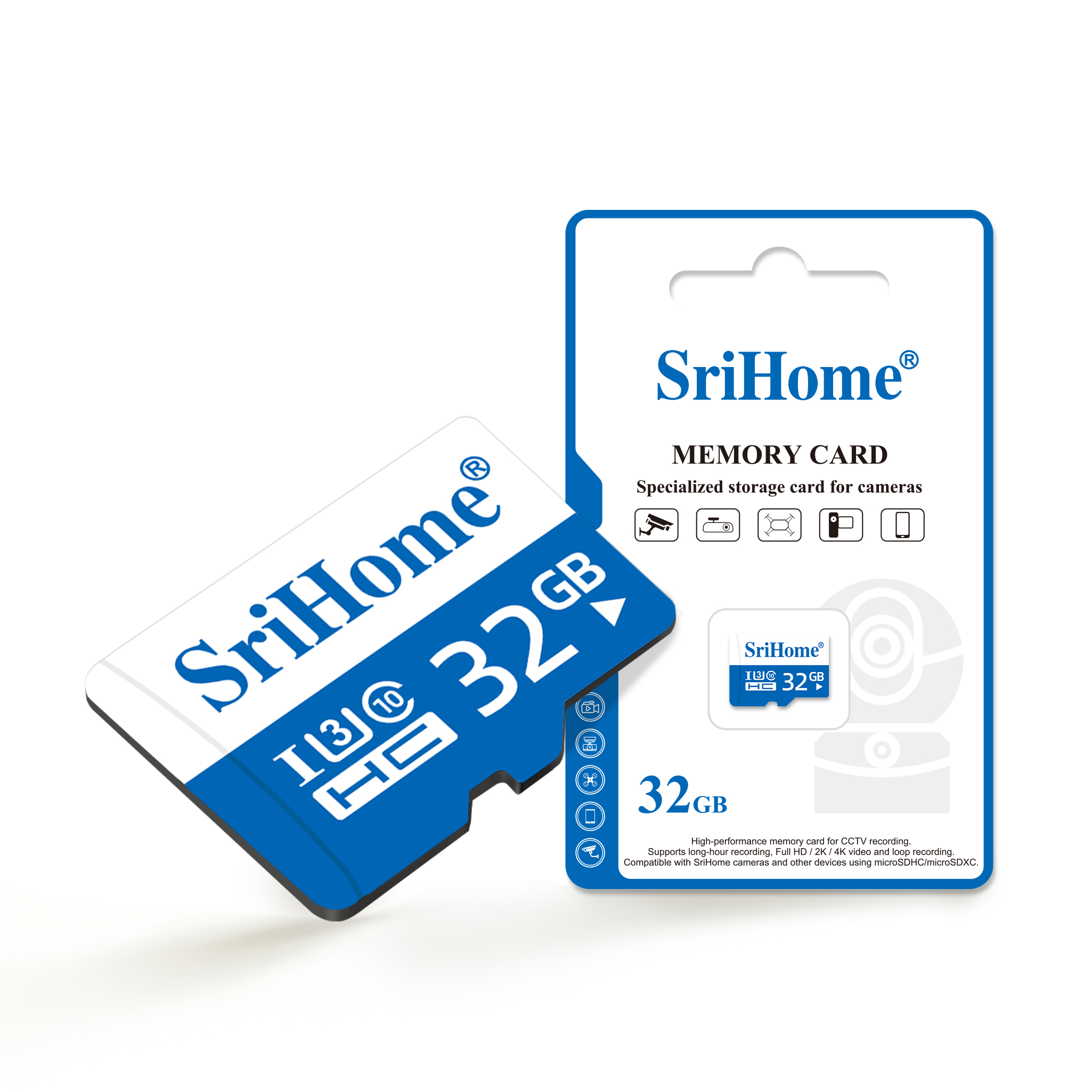 SriHome 32GB High Endurance CCTV Memory Card microSDXC U3 Class 10 ...