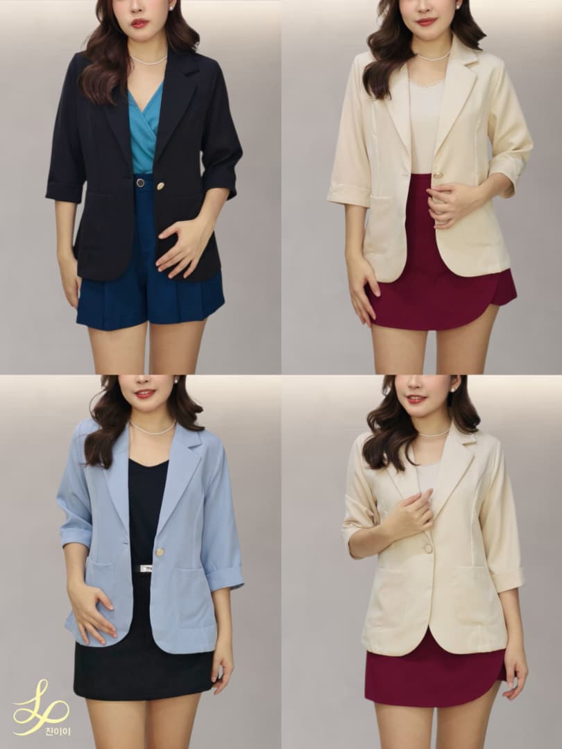 LX FASHION 26413 (FREE SIZE) Womens Blazer Korean Minimalist Outwear 3/ ...