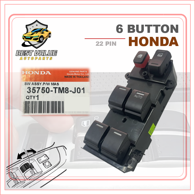 HONDA CITY TMO JAZZ CRV SWA STREAM DRIVER WINDOW SWITCH SUIS TINGKAP ...