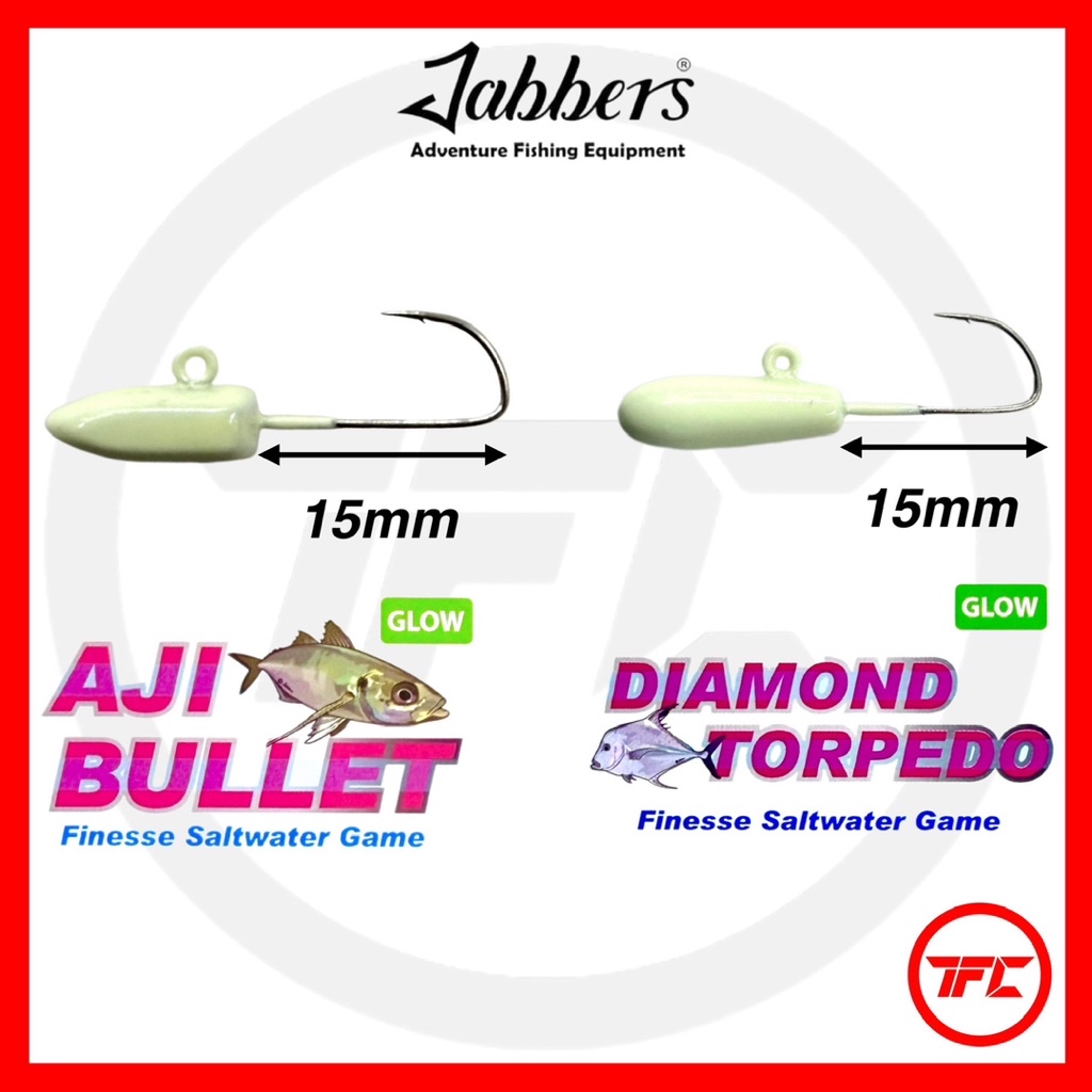 JABBERS AJI BULLET & DIAMOND TORPEDO JigHeads Fishing Hook Finesse ...