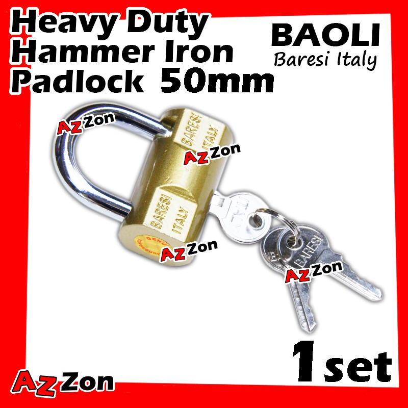 Baoli Lock Heavy Duty Hammer Iron Padlock Lock Baoli Baresi Italy ...