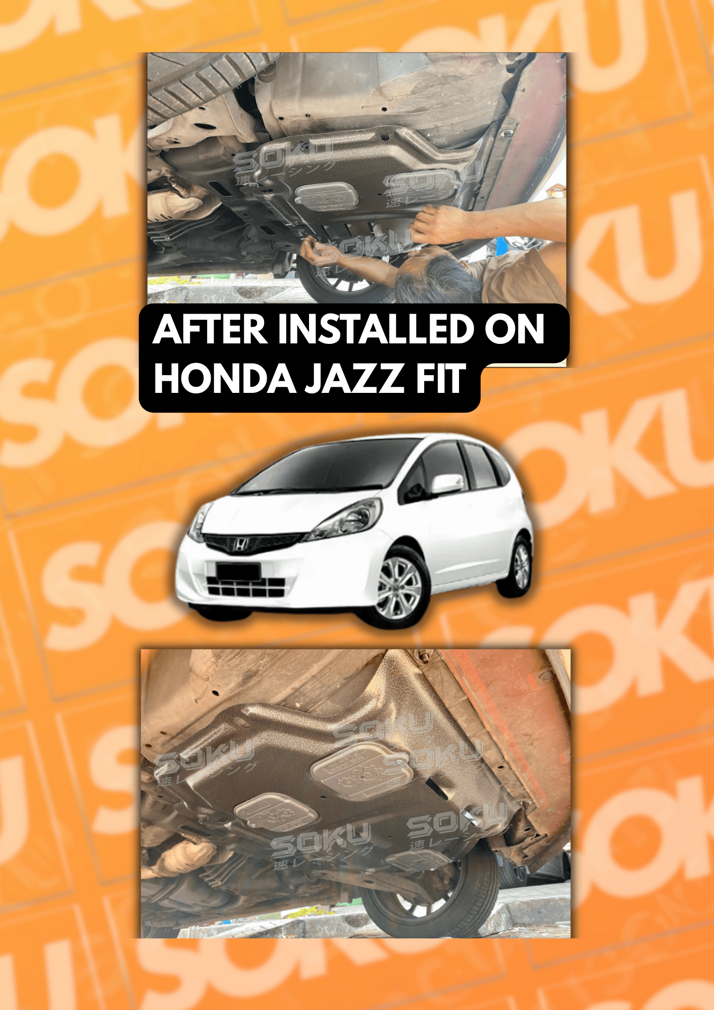 Honda Fit Jazz GE/GK Undertray Engine Cover Bottom | Bawah Engine Besi ...