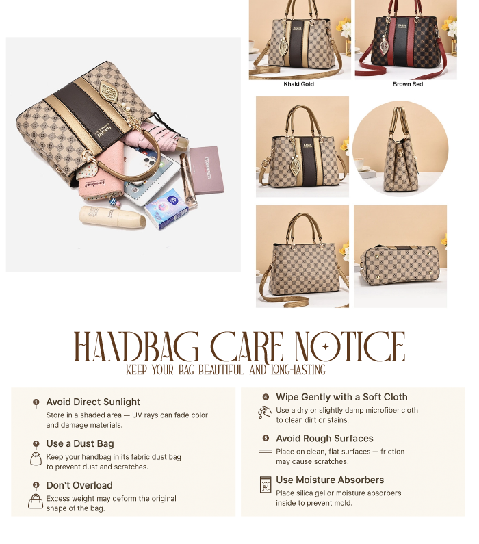 BBD PU Leather Large Capacity Shoulder Sling Handbag Women With Long ...