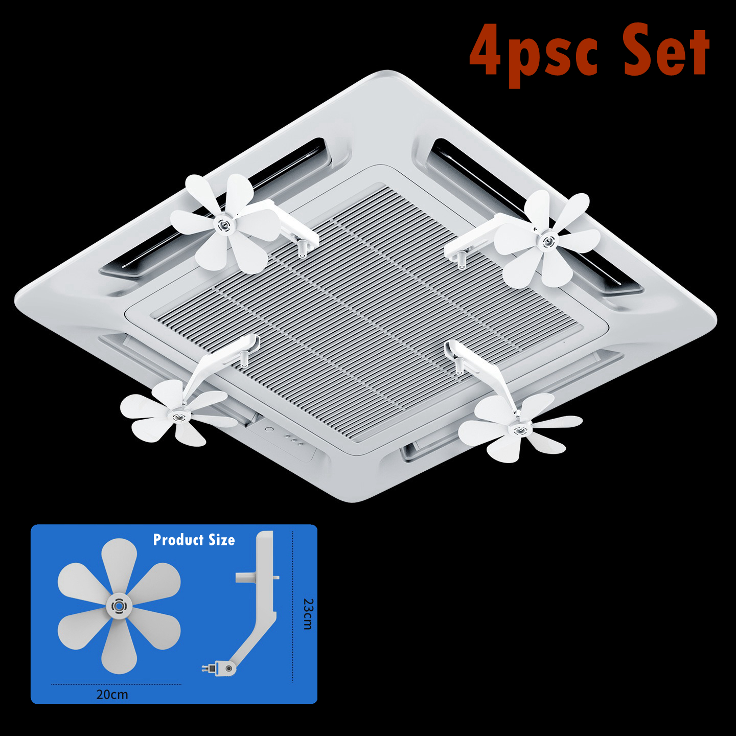 Aircond Wind Guide Fan Cassette Central Aircon Fan 360° Air Conditioner ...