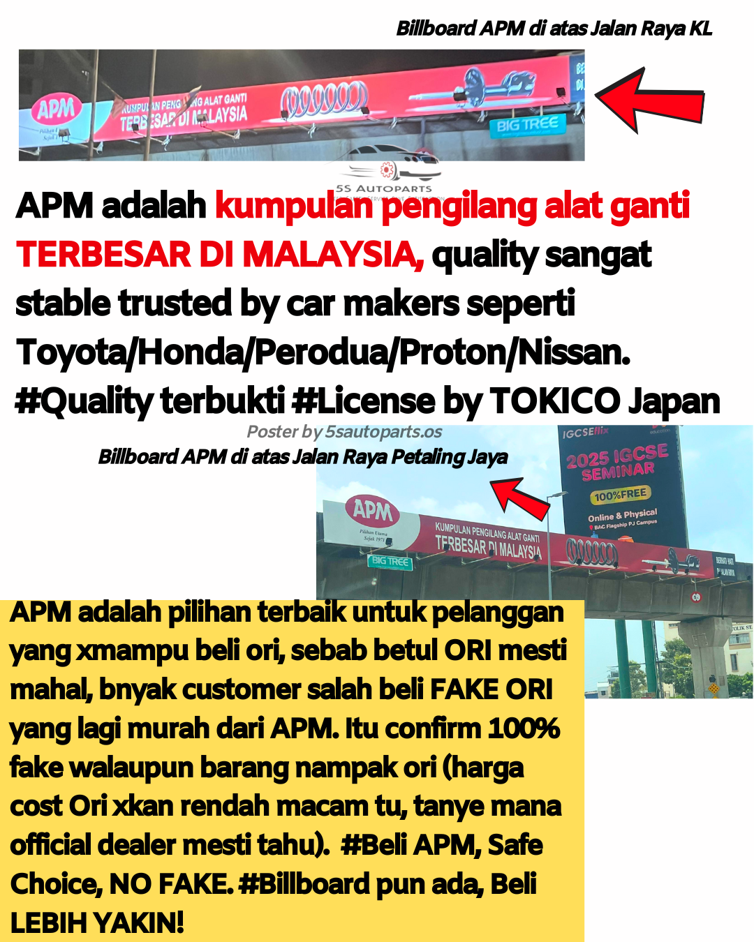 APM Perodua Kelisa, Kenari Front (DEPAN) & Rear (BELAKANG) Oil/GAS ...