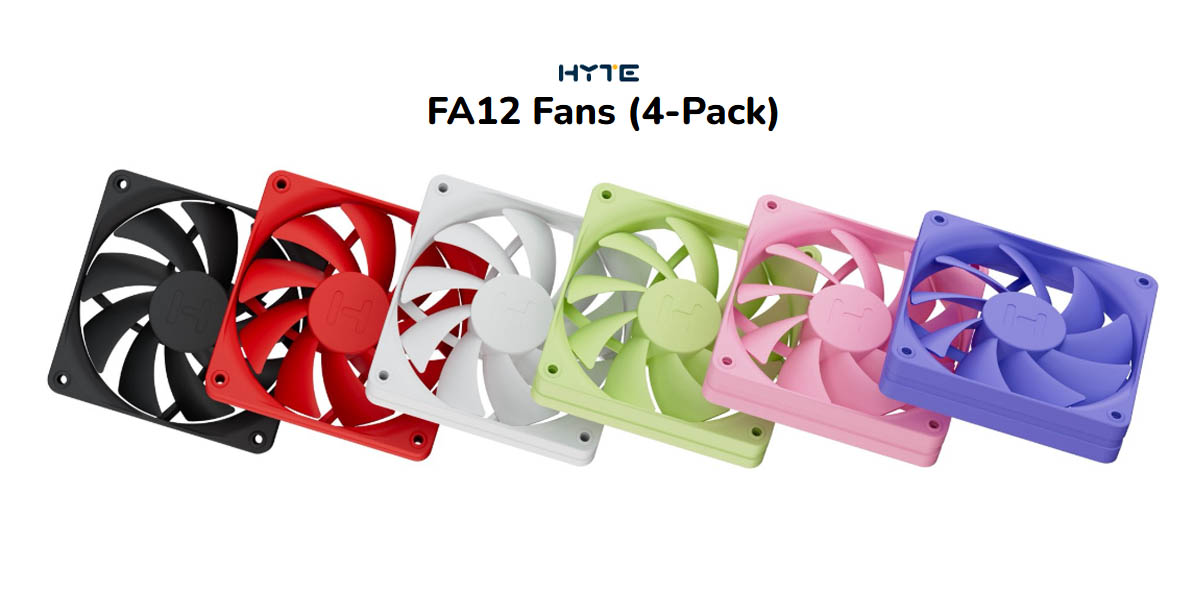 HYTE FA12 120mm 12cm PWM Fan 4 Pack Luxury High-Airflow Case Casing ...