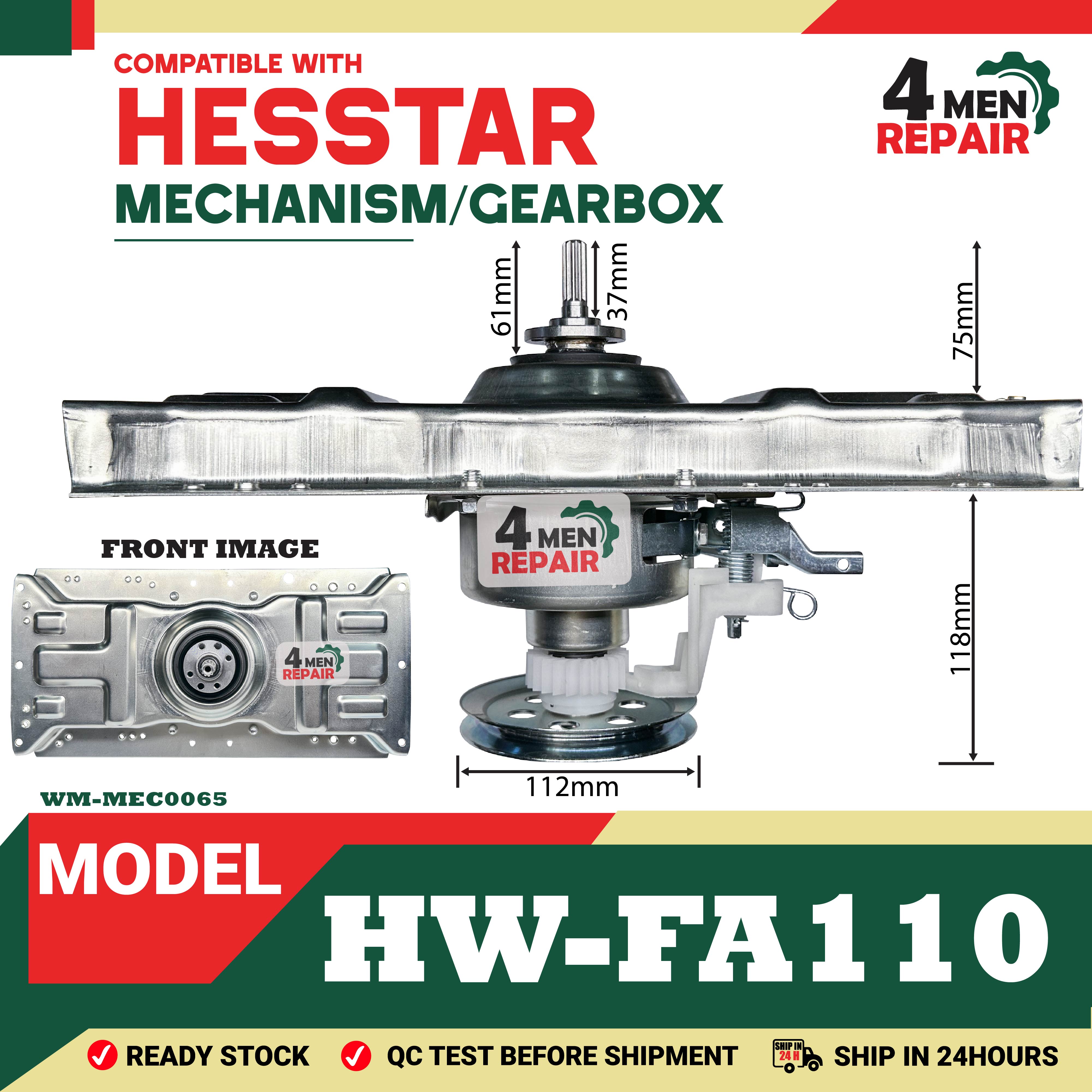 HW-FA110 COMPATIBLE WITH HESSTAR WASHING MACHINE MECHANISM (GEARBOX ...