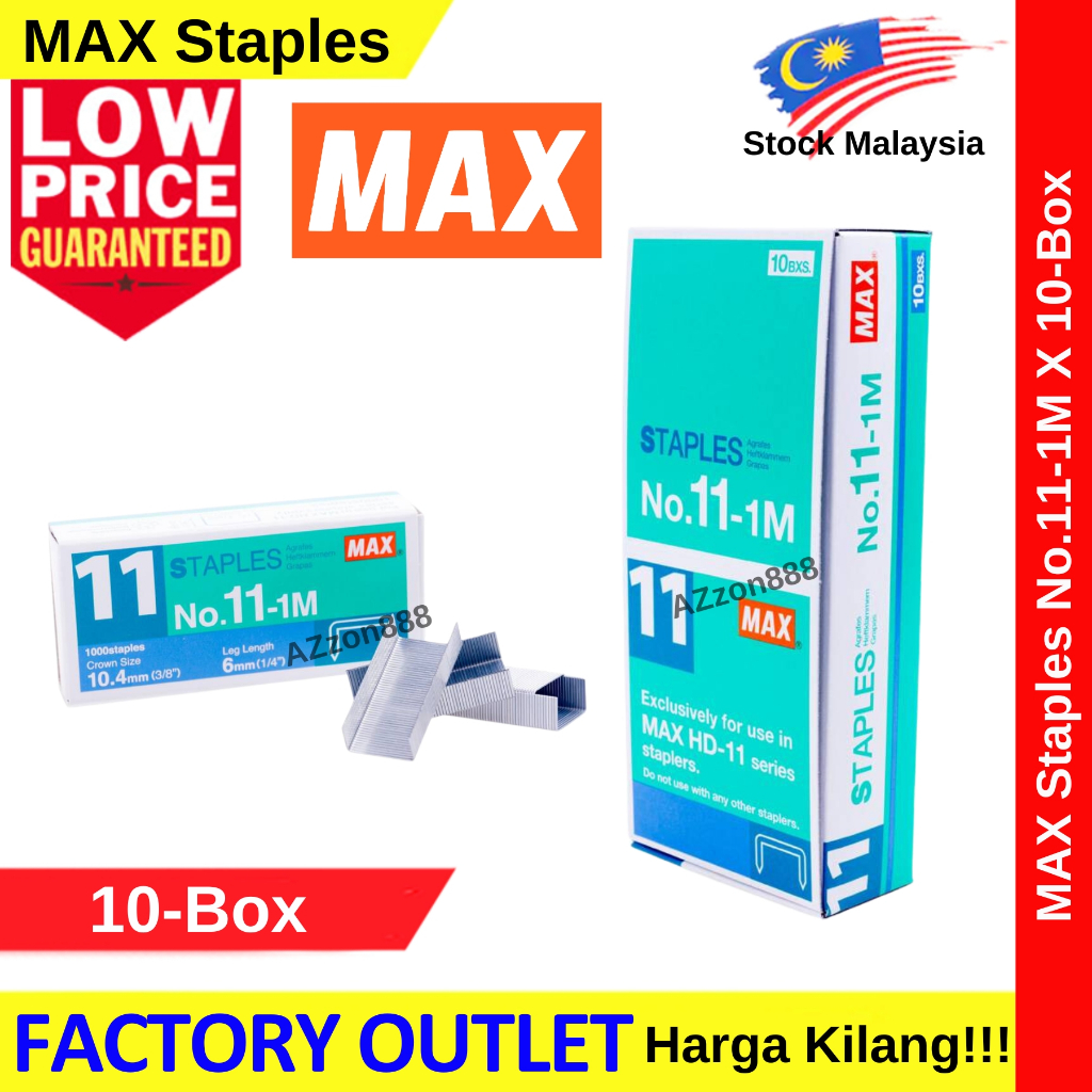 Max Staples No.11-1M Wholesale Price Ready Stock 1Box=10bxs 100% ...