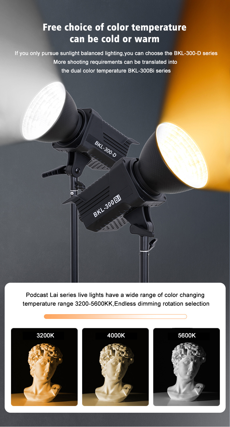 BKL-300W Studio Light 3200-5600K Video light LED Photography Creator ...