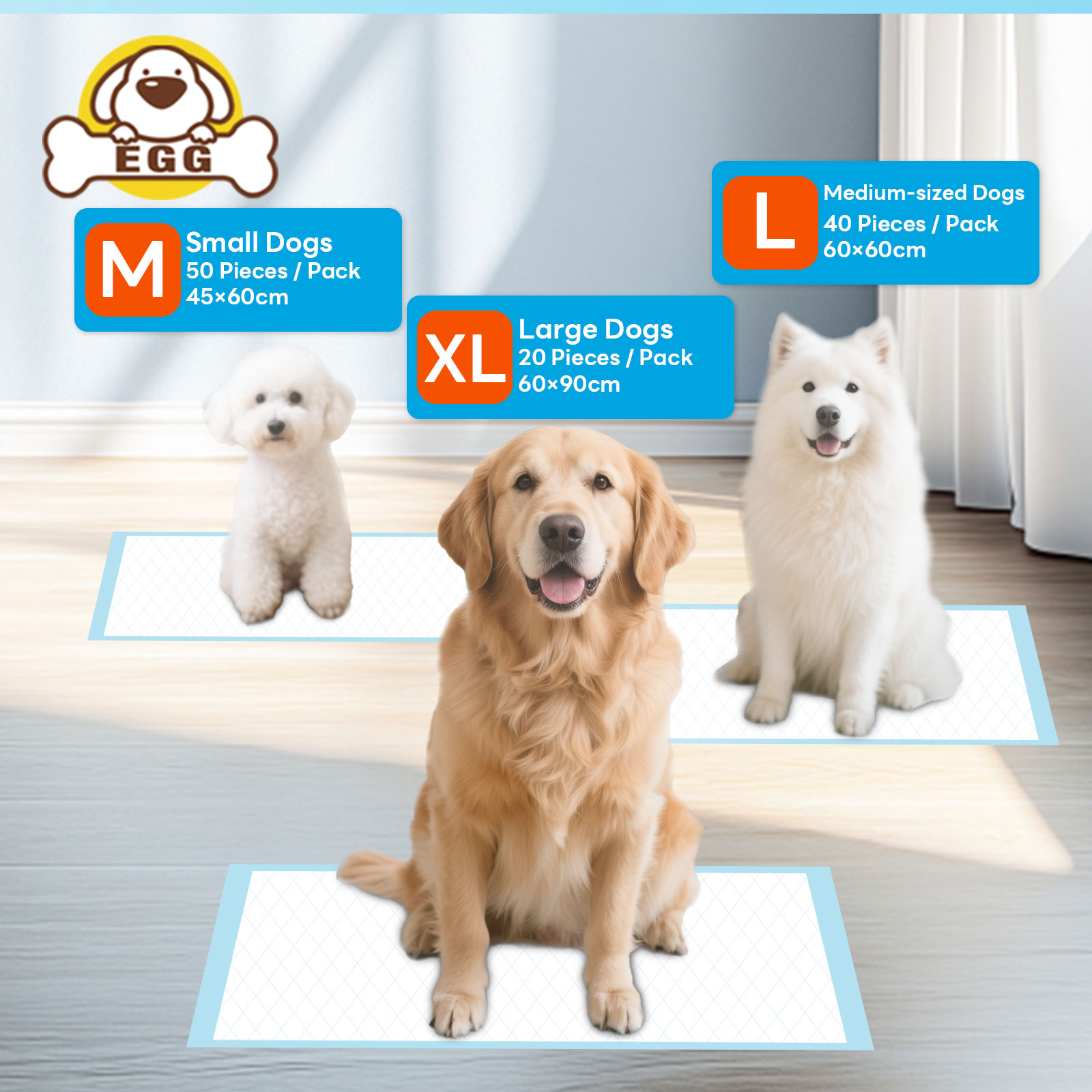 EGG Upgrades Thickened Pet Puppy Training Mat Dog Training Mat Tray ...