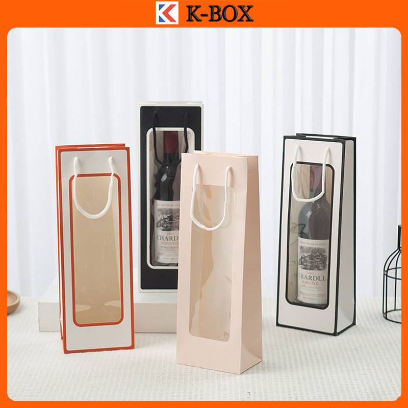 Flower Bouquet Gift Bag Window Display Transparent Paper Bag Open ...
