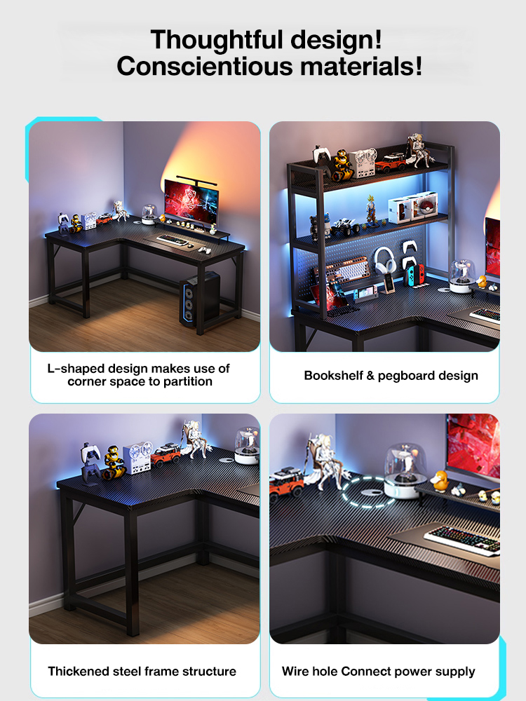 160cm L Shape Corner Computer Table Study Writing Table Gaming Desk ...