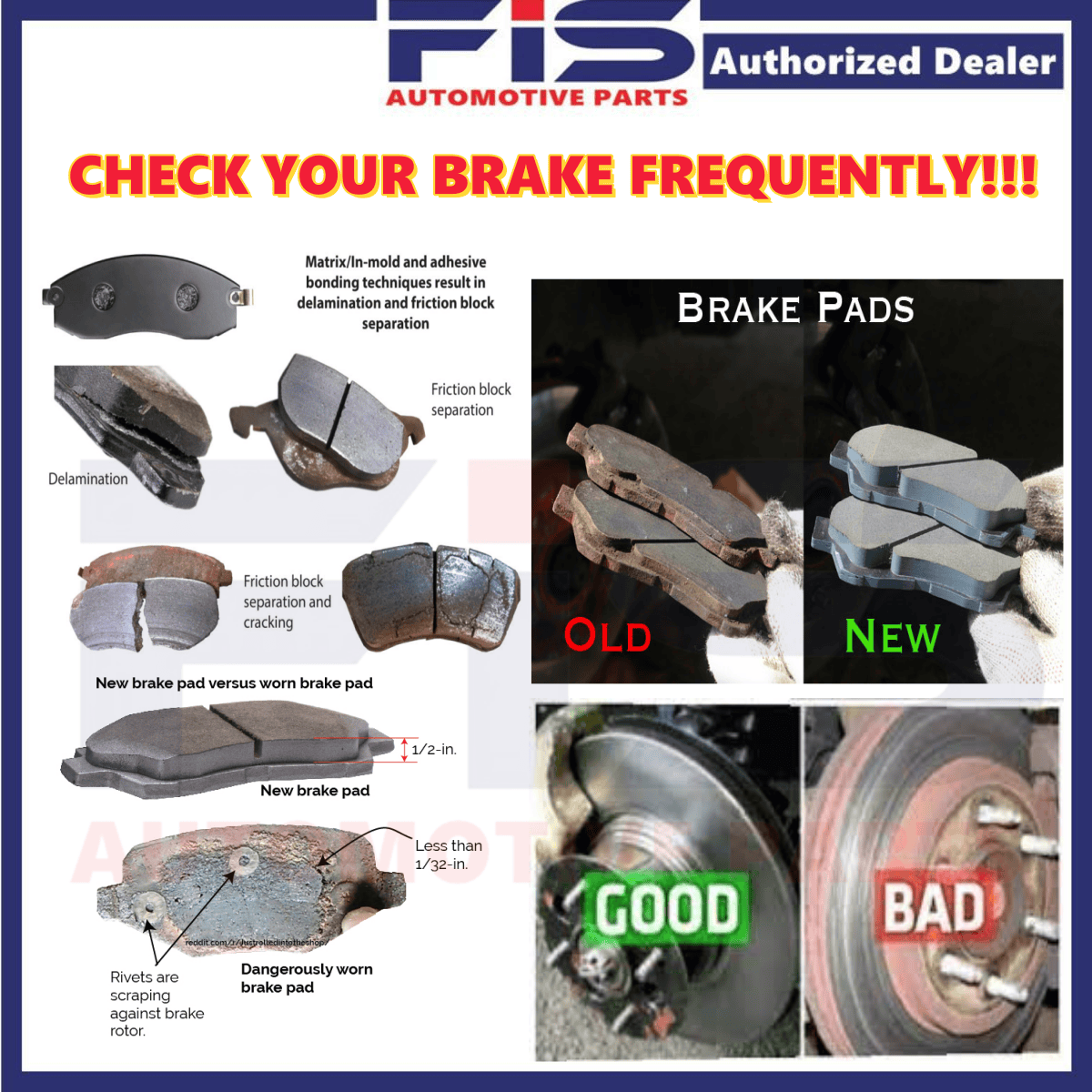 FIS AISIN Disc Brake Pad Front Toyota Hiace KDH200 TRH200 Brek Pad ...