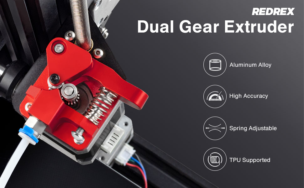 Dual Gear Ender 3 Extruder Metal Drive Feeder Upgrade Kit for Creality ...