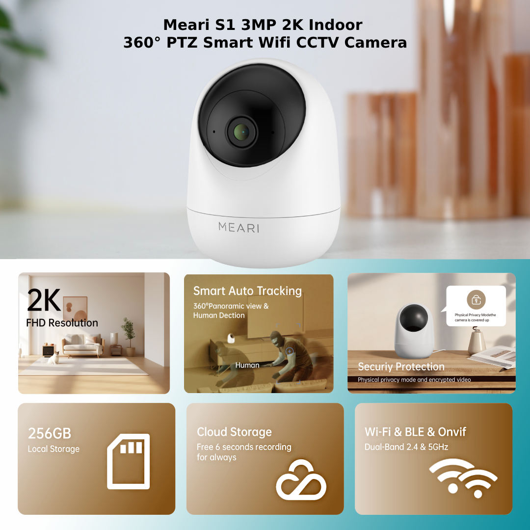 Meari S1/S2 2K 3Mp Indoor Ourdoor Tilt WiFi Camera WiFi Home SecurityIP ...