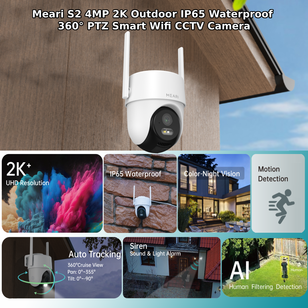 Meari S1/S2 2K 3Mp Indoor Ourdoor Tilt WiFi Camera WiFi Home SecurityIP ...