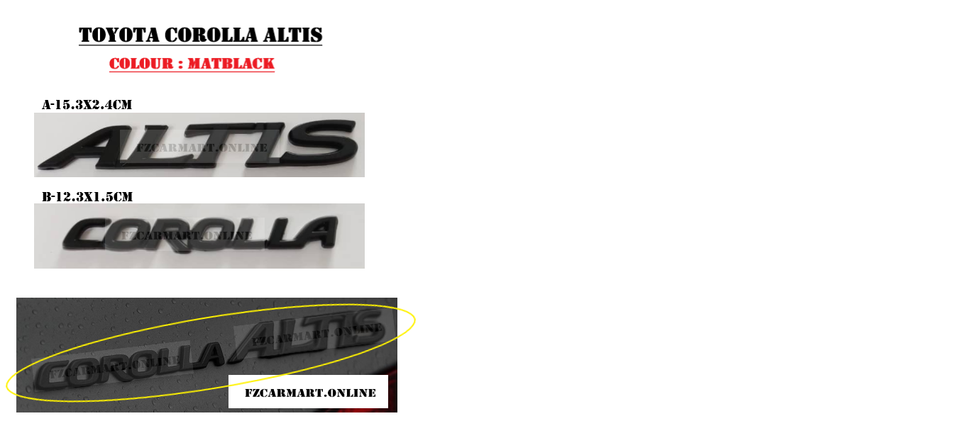 TOYOTA COROLLA ALTIS EMBLEM LOGO-(ABS) | Shopee Malaysia