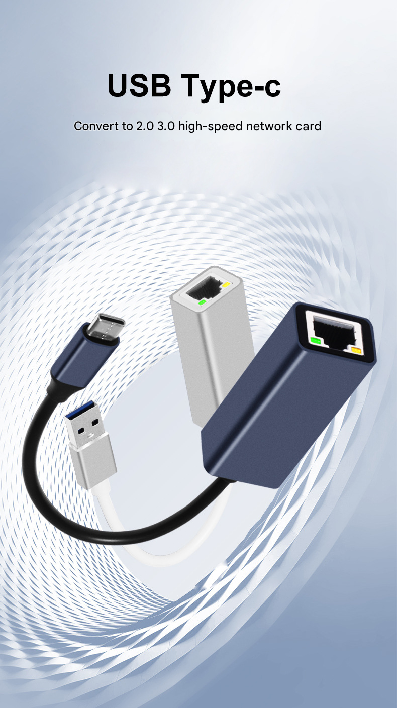 USB 3.0 Type-C Gigabit Ethernet Adapter Wired LAN Converter Laptop PC ...