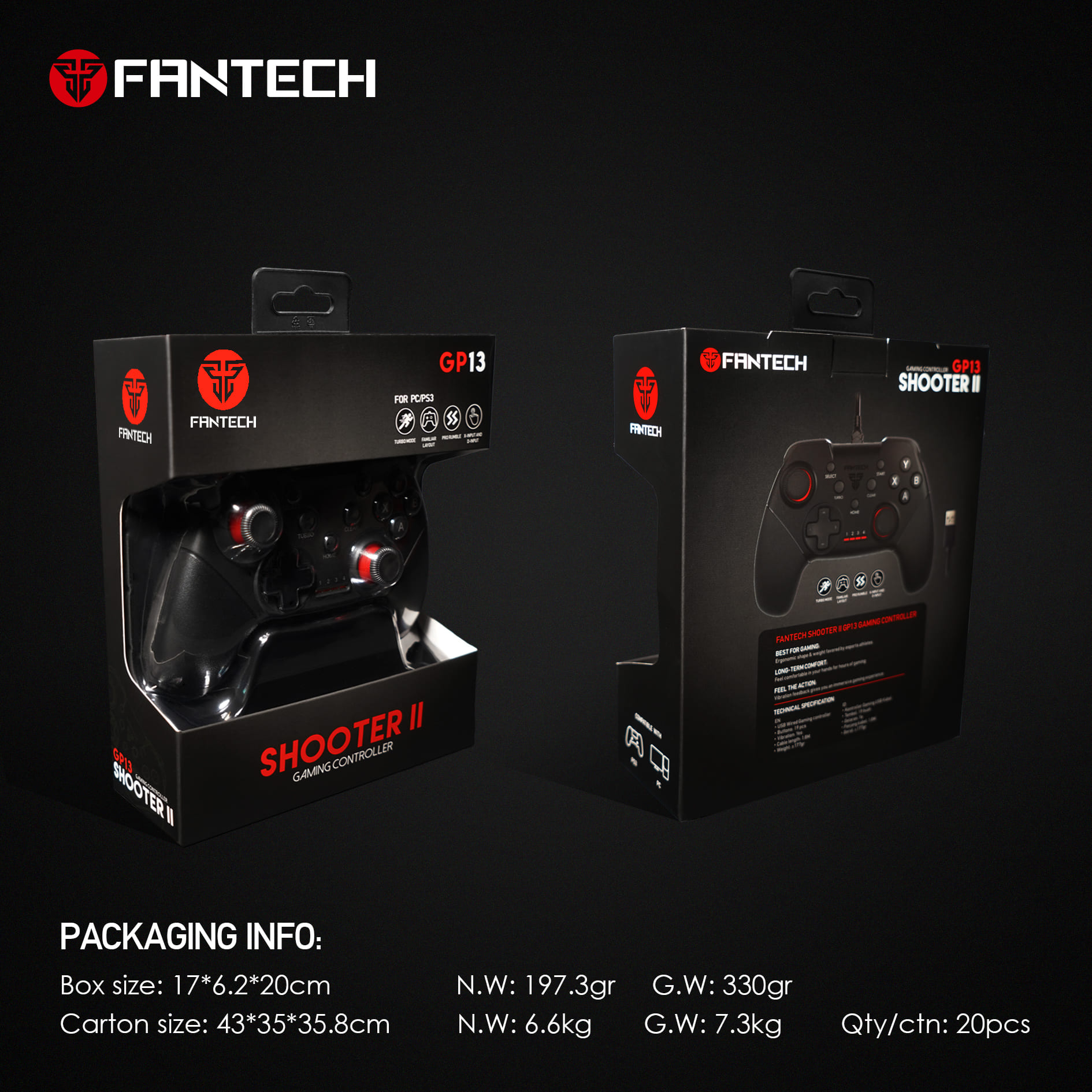 Fantech GP12 Revolver Gaming Controller USB Wired Connect Dual ...