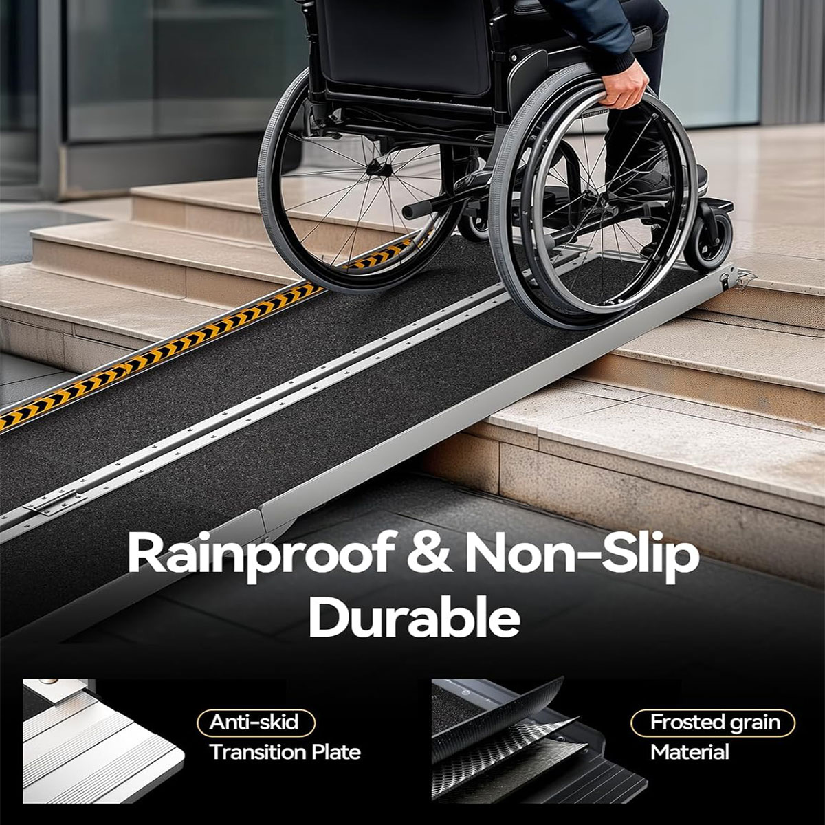 💯Aluminium Wheelchair Ramp Telescopic Foldable Portable Wheelchair ...