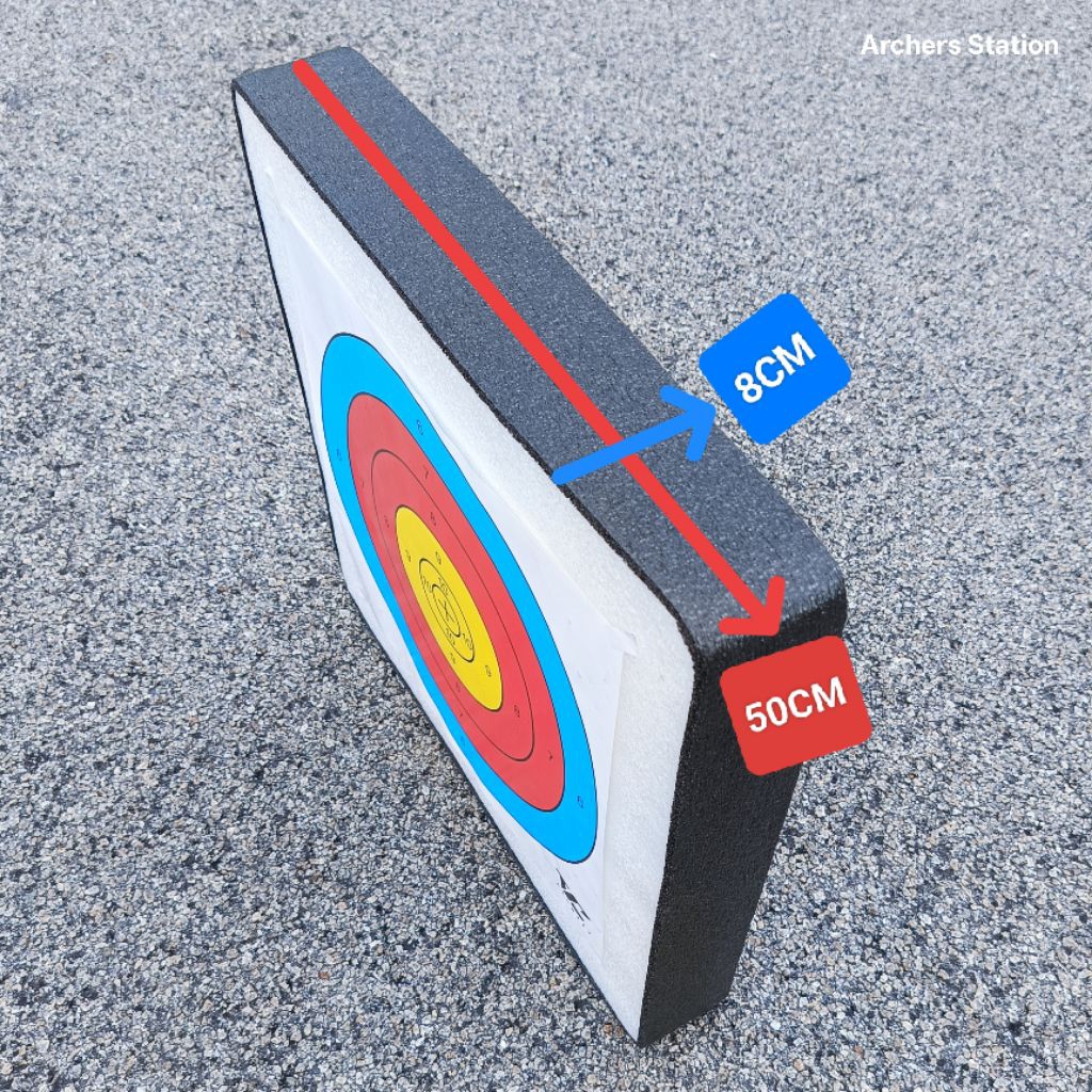 ARCHERY TARGET BUTT DIMENSION 50CM X 50CM X 8CM + FREE TARGET FACE ...