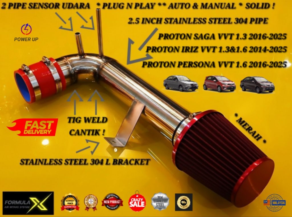 Air Filter Open Pod Air Intake Formula X Saga 2016-2025 Iriz 2014-2025 ...