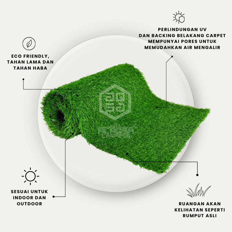 Al Aqsa Carpet Rumput Tiruan Double UV Protection 20mm 30mm 40mm | Turf ...