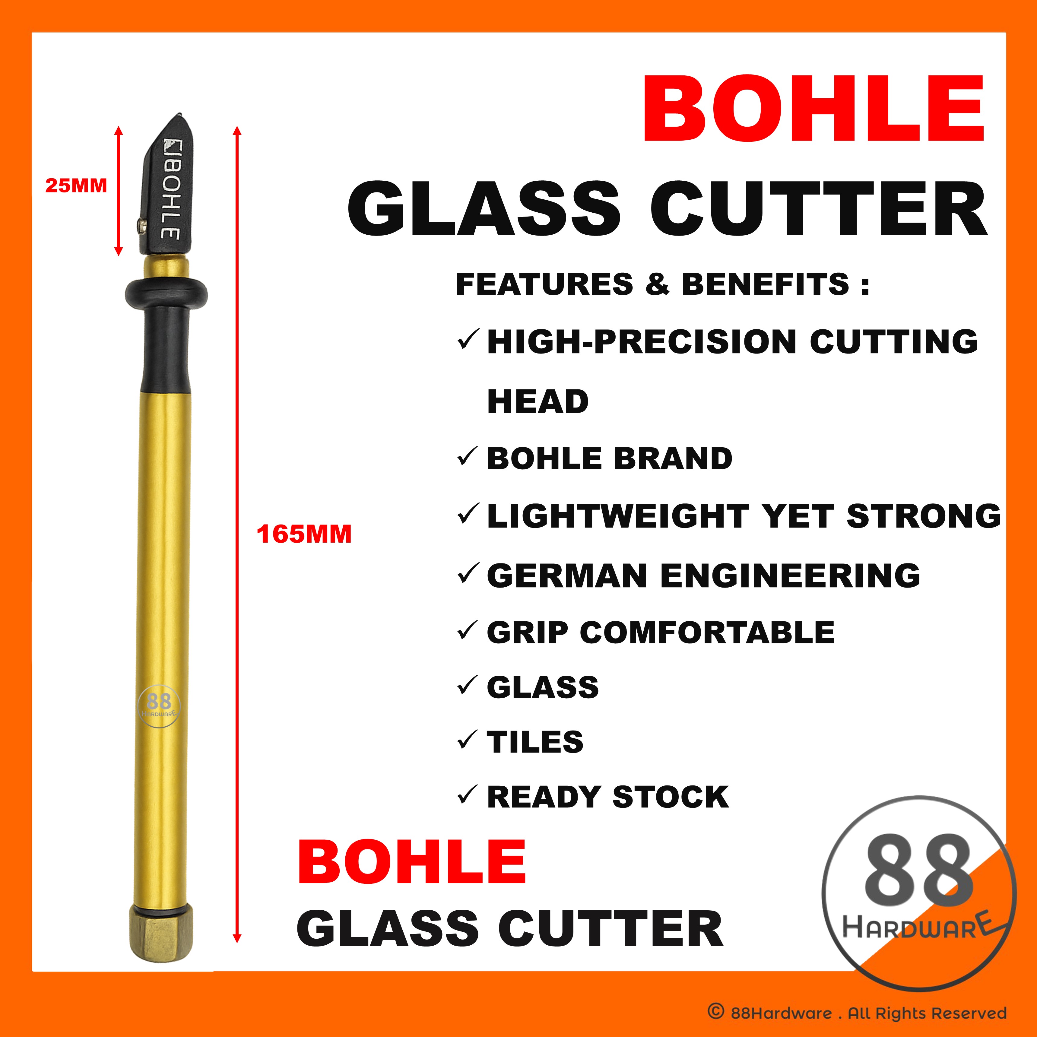 BOHLE brass glass cutter / pemotong mozek / tile glass cutter ...