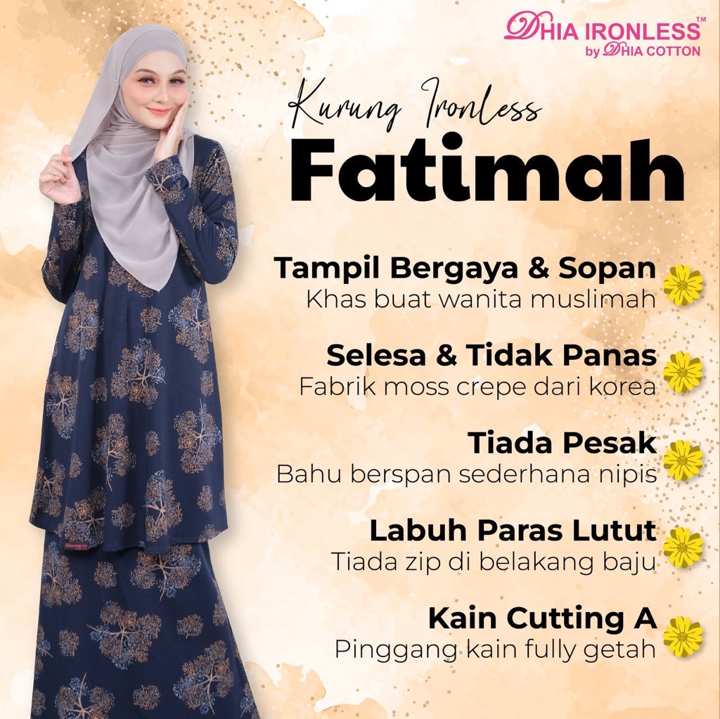 [READY STOCK] Kurung Ironless Fatimah Material Korean Moss Crepe by ...
