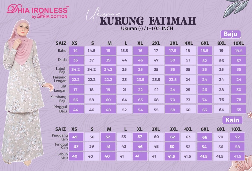 [READY STOCK] Kurung Ironless Fatimah Material Korean Moss Crepe by ...