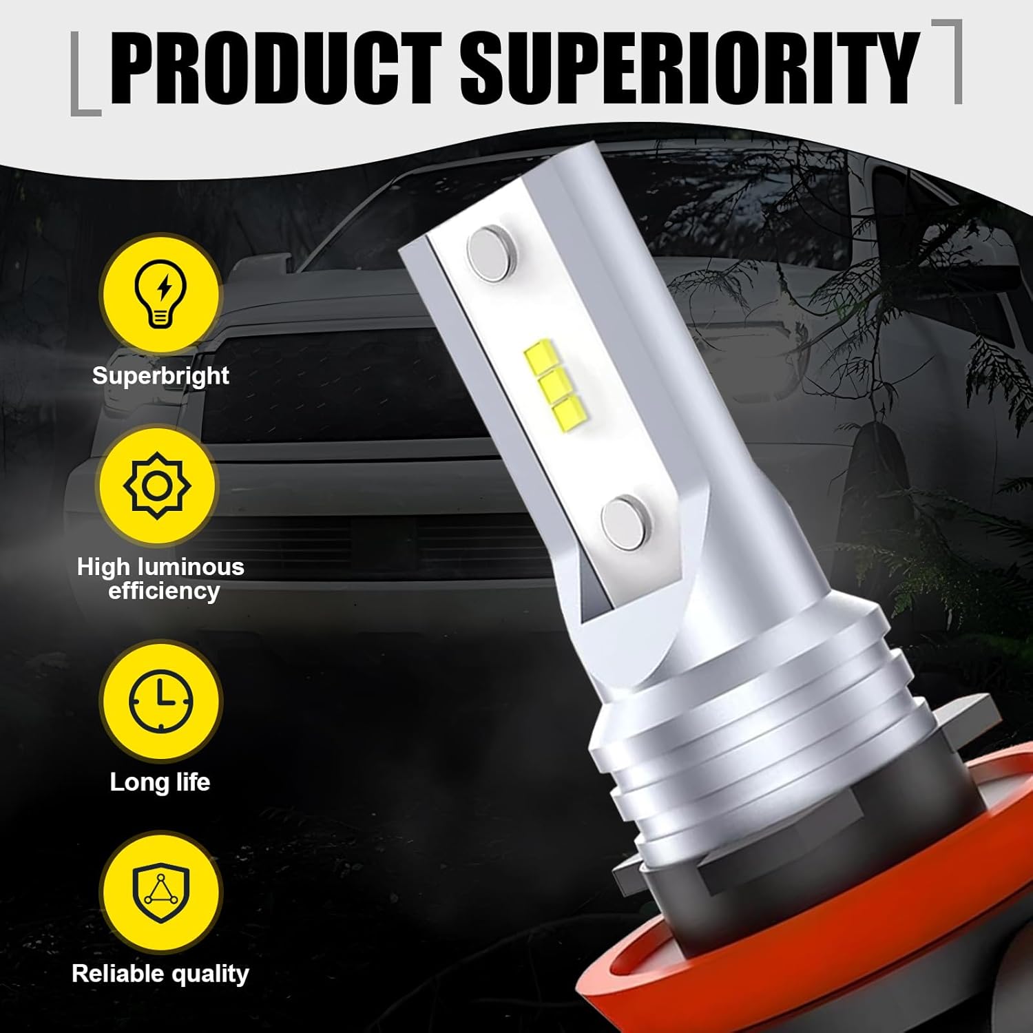 PROTON WIRA HEADLAMP LED BULB 6000K White Car Head Light Lamp Spotlight ...