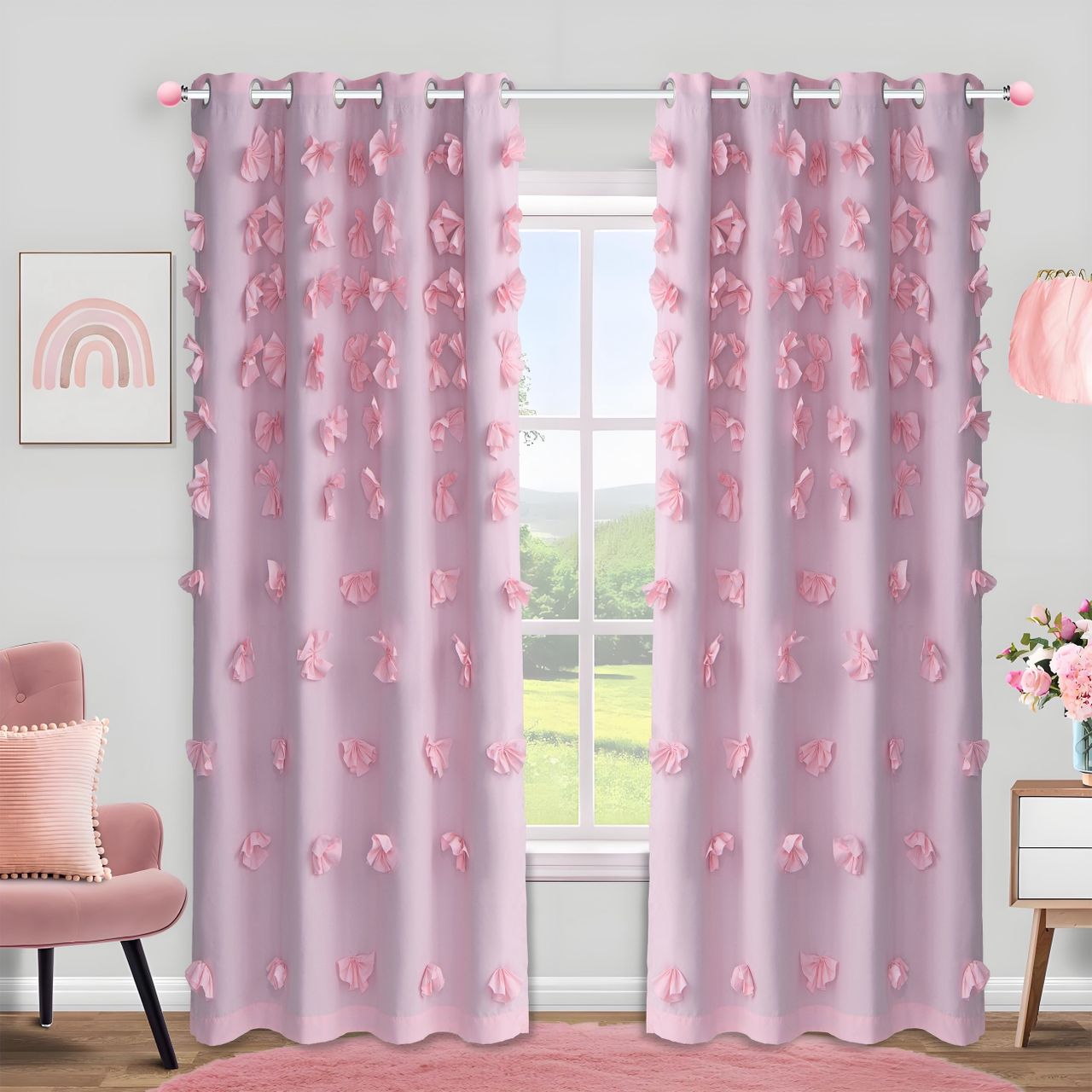 Homechoice Decor Riley Window Curtain Elegant Light Filtering 2 Panel ...