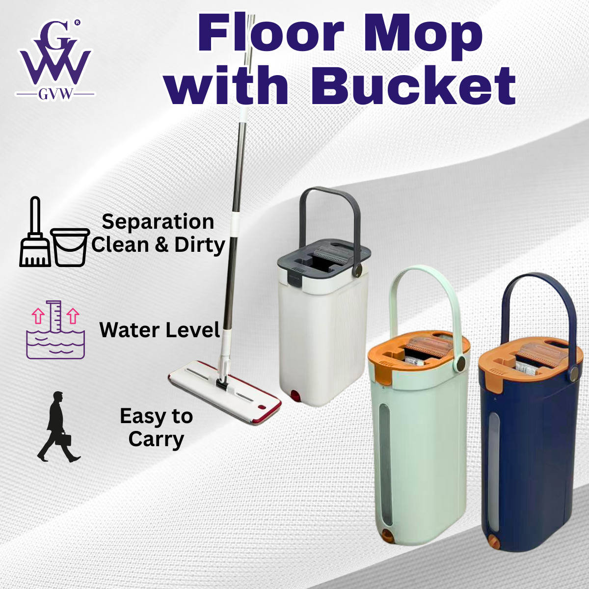 GVW Spin Mop Lantai Viral Mop Lantai Spin Heavy Duty Floor Mop Bucket ...