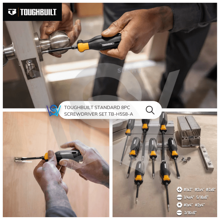 TOUGHBUILT Standard 8 Piece Screwdriver Set TB-H5S8-A High Torque ...