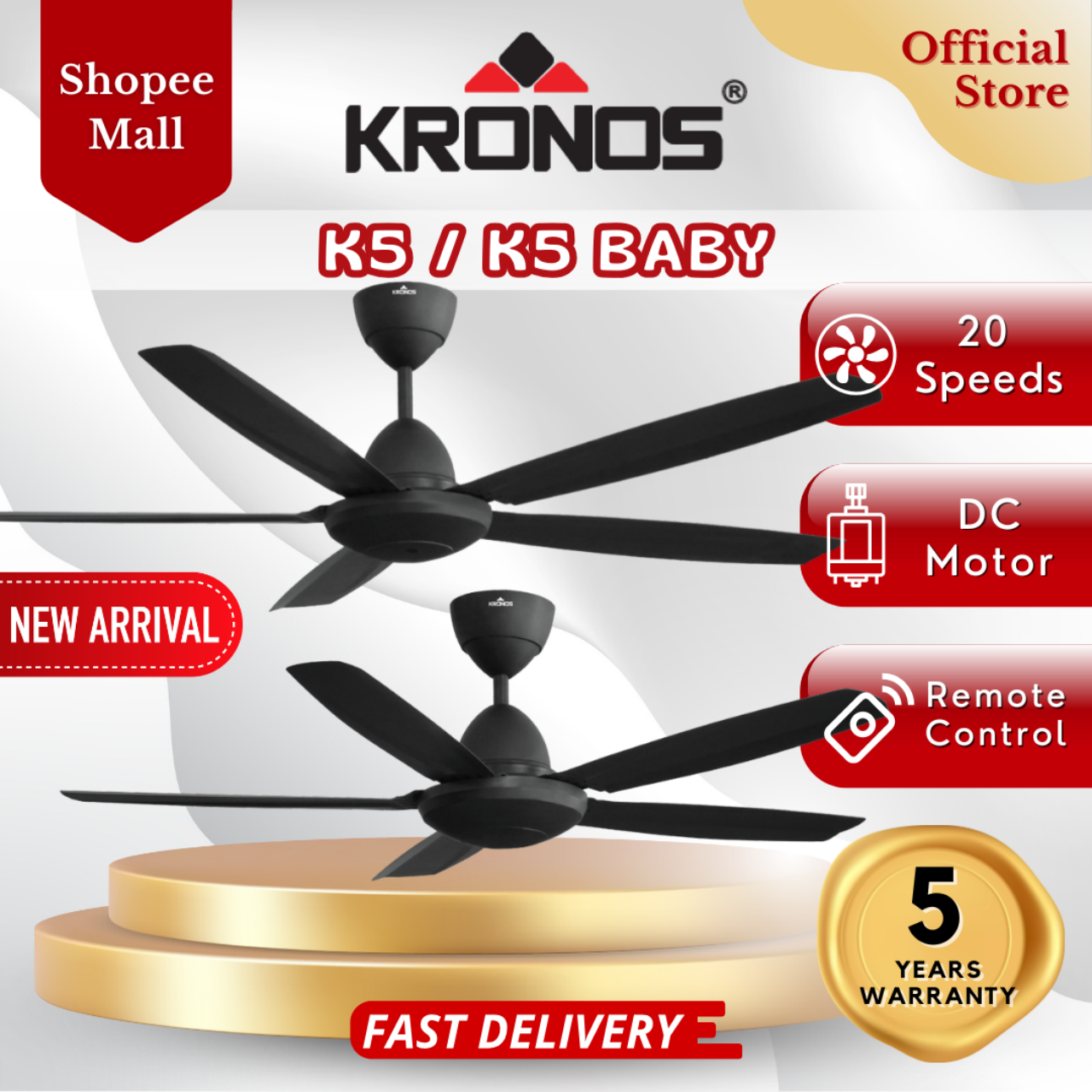 DEKA KRONOS K5 56" / K5 BABY 46" DC Motor 20 Speed + Reverse with ...