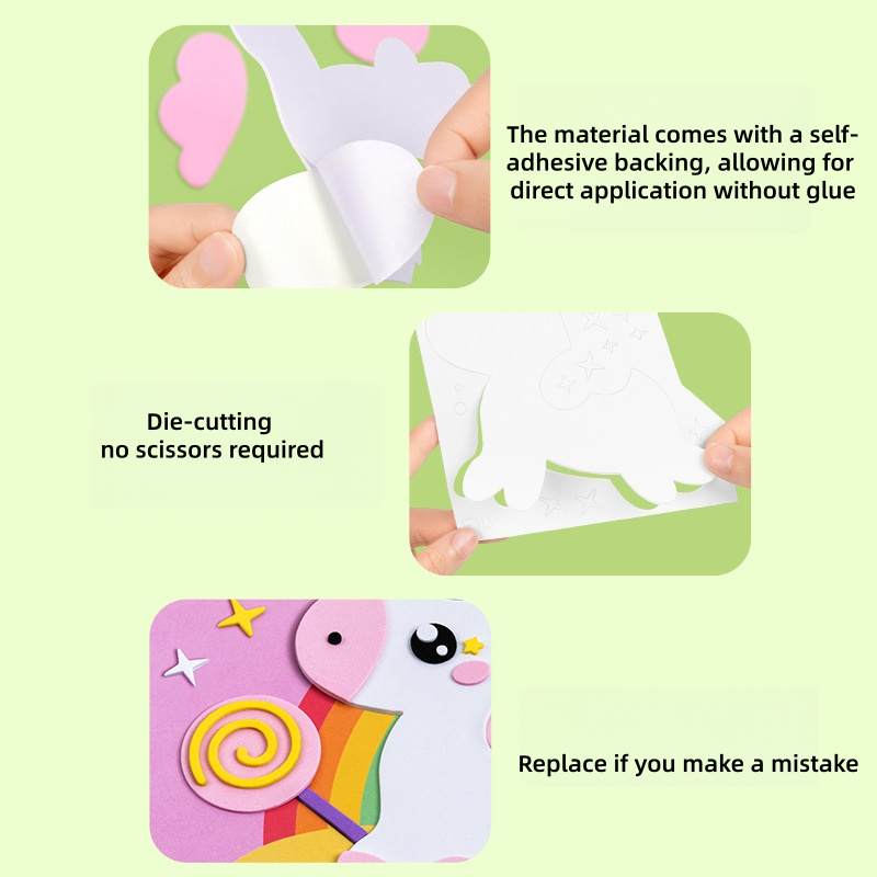 12 Pcs Diy 3D EVA Foam Sticker Art And Craft Cartoon Animal Puzzles ...
