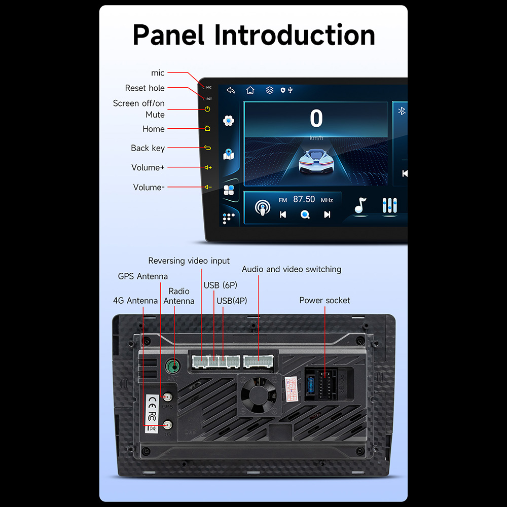 9 inch 8-Core Android Head Unit Player 6+128GB 8+128GB with CarPlay ...