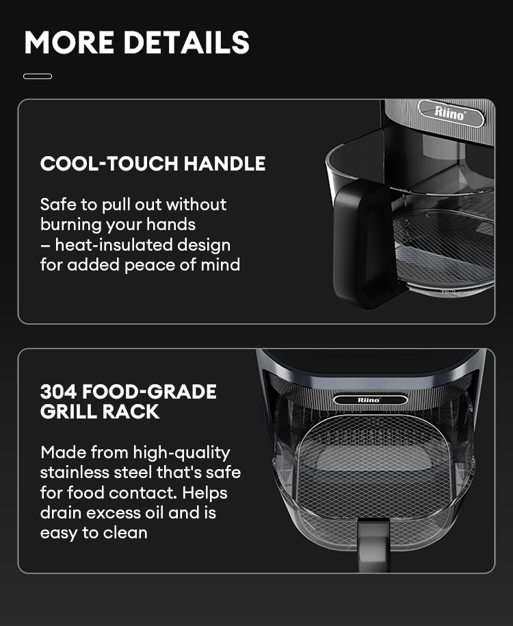 [Upgrade Ver.] Riino Steam Air Fryer Oven HD Dual Heat AI Technology ...