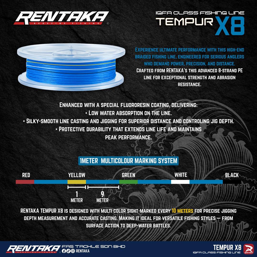 RENTAKA TEMPUR X8 BRAIDED FISHING LINE | Shopee Malaysia