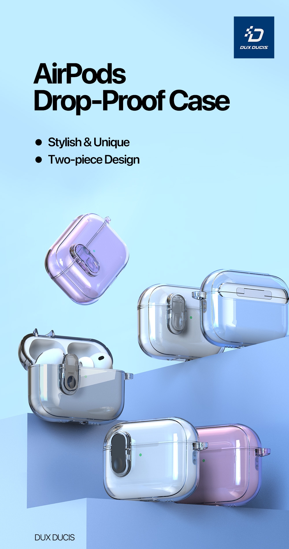 DUX PECL Series Earbuds Case for Airpods 1 2 3 4 Airpods Pro / Pro 3 2 ...