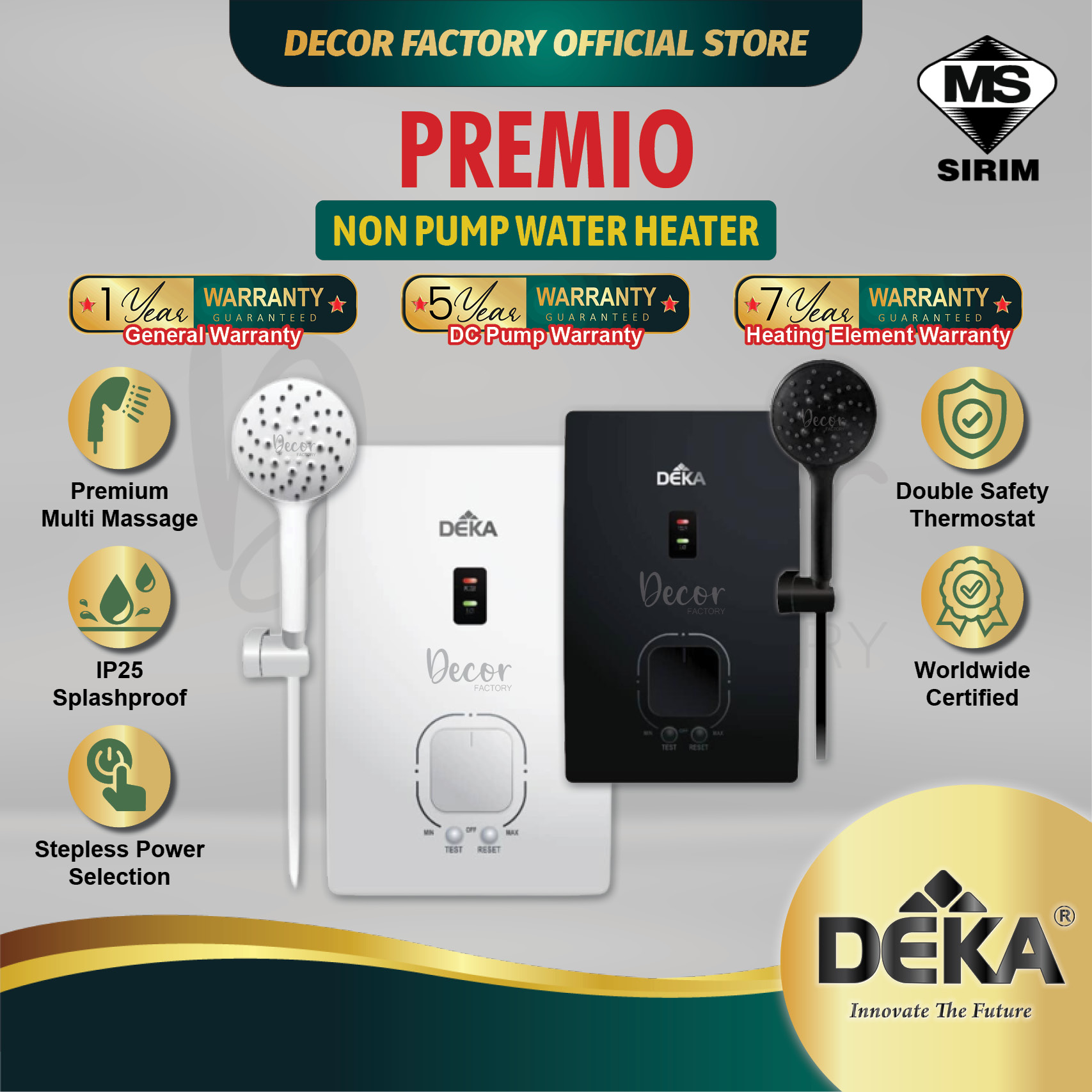 [NEW] DEKA Water Heater DEKA PREMIO FANZO Non Pump Without Pump Shower ...