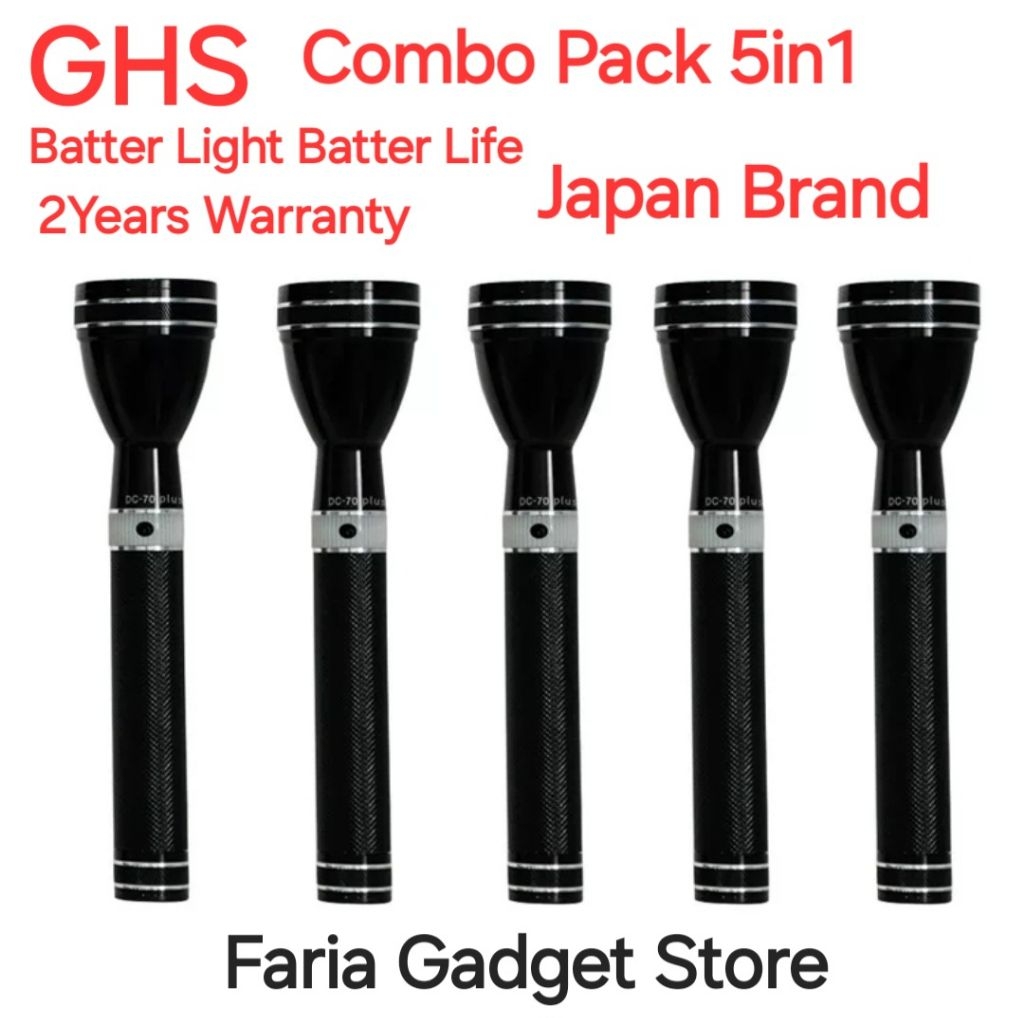 Japan Brand GHS DC-570/ DC-580 Plus 5in1 Combo Set Torch Light Long ...
